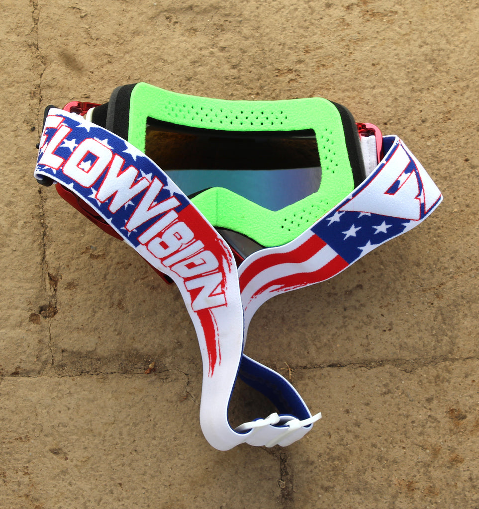 Flow Vision Rythem™ Motocross Goggle: Old Glory – Flow Vision L.L.C