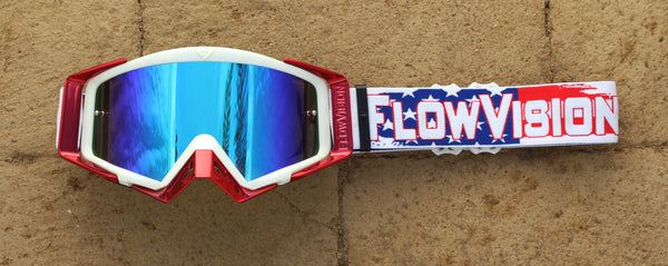 Flow Vision Rythem™ Motocross Goggle: Old Glory – Flow Vision L.L.C