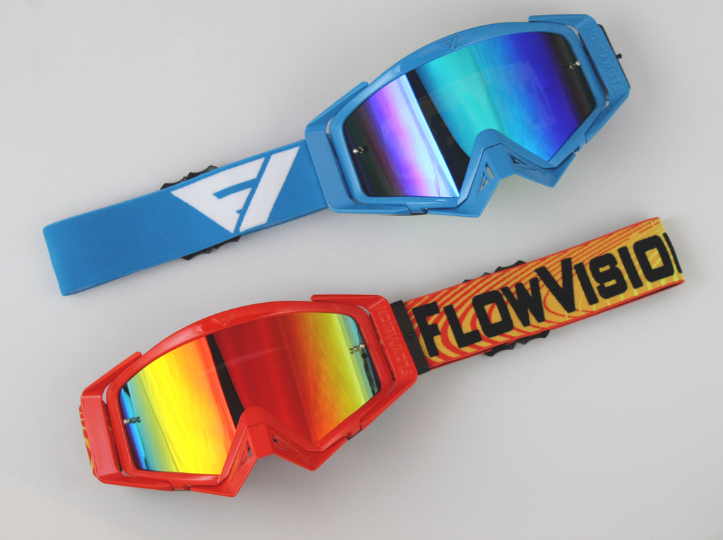 Flow Vision Rythem™ Motocross Goggle: Blue/White – Flow Vision L.L.C